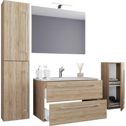 Waschtisch Vcm "5-tlg. Waschplatz Waschtisch Badinos Schublade SP", wei&szlig;, B:126cm T:46cm, Waschtische, Waschtisch