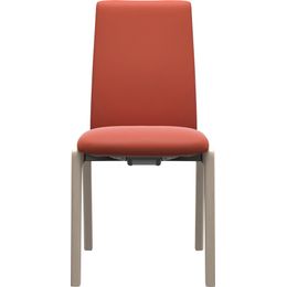 Polsterstuhl stressless "Laurel", beige (henna batick, eiche gekalkt), B:57cm H:92cm T:59cm, Leder BATICK: BATICK ist ein leicht korrigiertes, durchgef&auml;rbtes und genarbtes M&ouml;belleder, bei dem die meisten Unebenheiten und Spuren in der Regel entfernt wurden., St&uuml;hle, Polsterstuhl, Low Back, Gr&ouml;&szlig;e M, mit abgerundeten Beinen in Eiche gekalkt