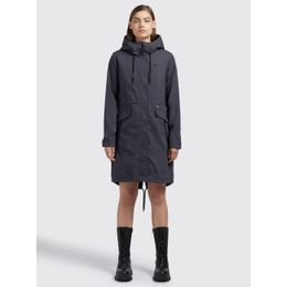 Kurzmantel Khujo "NANDA5", Damen, Gr. XS, grau (dunkelgrau), 100% Baumwolle, unifarben, regular fit, eingesetzt abgesteppte Kante mit Druckkn&ouml;pfen, M&auml;ntel Kurzmantel