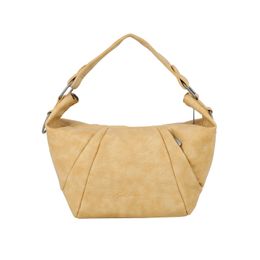 Henkeltasche Fritzi aus Preussen "Croissant Hobo", Herren, Gr. B/H/T: 13cm x 25cm x 30cm, beige, Polyurethan (PU), unifarben, Taschen, mit dekorativen Hardware-Schnallen an den Seiten