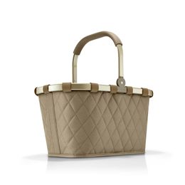 Einkaufskorb Reisenthel "carrybag", frame rhombus olive, B:48cm H:29cm T:28cm, Polyester, Einkaufsk&ouml;rbe, Standf&uuml;&szlig;e, ummantelter Griff zum Umklappen, Innentasche Rei&szlig;verschluss