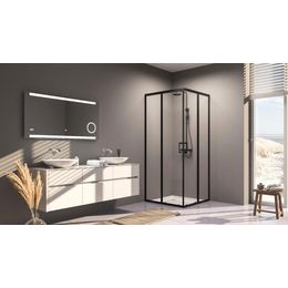 Eckdusche MARWELL, schwarz, B:90cm H:200cm T:90cm, Duschkabinen