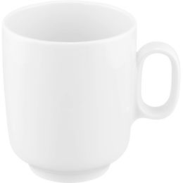Becher Seltmann Weiden "Sento Home", wei&szlig;, unifarben, B:12,1cm H:10,4cm &Oslash;:8,8cm, Porzellan, Trinkgef&auml;&szlig;e, Becher, Kaffeetasse mit Henkel, 430 ml