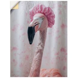 Wandbild Artland "Flamingo unter der Dusche", farbe bild(er): pink, B:30cm H:40cm, Bilder, als Alubild, Leinwandbild, Poster, Wandaufkleber in verschied. Gr&ouml;&szlig;en