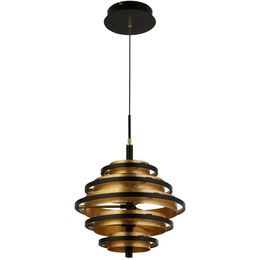 Searchlight LED-H&auml;ngeleuchte "H&auml;ngeleuchte Hive, 1-flammig", schwarz (matt schwarz, gold und poliertes messing), 1, &Oslash; 40cm H: 44cm, 1 Stk., Leuchten, Warme Atmosph&auml;re