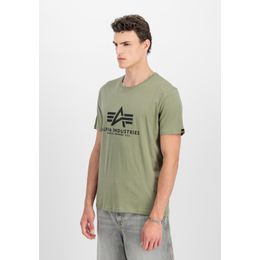 T-Shirt Alpha Industries "Basic T-Shirt BL", Herren, Gr. L, gr&uuml;n (olive), Obermaterial: 100% Baumwolle, Shirts T-Shirt