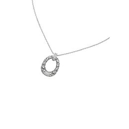 Kette mit Anh&auml;nger Jobo "Kreis mit Gitterstruktur 24 Zirkonia", silber 925, Halsketten, Damen, Silber 925 (Sterlingsilber), L: 45, 925 Silber 45 cm