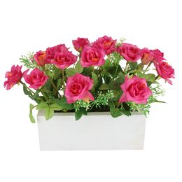 Kunstblume I.GE.A. "Wildr&ouml;schen im Holzkasten", pink (rosa), Kunstpflanzen