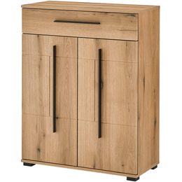 Garderobenschrank Home Affaire "Cantara, Schrank in zwei Farben, modernes Sideboard, Kommode", eiche evoke, B:80cm H:103cm T:39cm, FSC-zertifizierter Holzwerkstoff, Schr&auml;nke, Garderobenschrank, vielseitig einsetzbar, ausreichend Stauraum, 80 cm breit