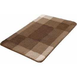 Badematte Meusch "Mix" Gr. 3, grau (taupe), H:20mm, Polyacryl, Badematten, Badematte, Badteppich, modernes geometrisches Design, Ton in Ton Farbabstufung