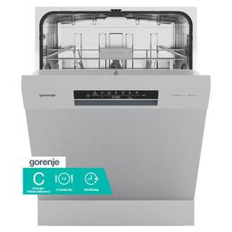 Gorenje Unterbaugeschirrsp&uuml;ler "GU642C90", Energieeffizienz: C (A-G), silberfarben, B:59,8cm H:81,6cm T:57,5cm, Geschirrsp&uuml;ler, auto. T&uuml;r&ouml;ffnung, Hygiene Programm, Startzeitvorwahl