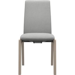 Polsterstuhl stressless "Laurel", grau (grau dinamica, eiche gekalkt), B:57cm H:92cm T:59cm, Microfaser DINAMICA (88% Polyester, 12% Polyurethan), St&uuml;hle, Polsterstuhl, Low Back, Gr&ouml;&szlig;e M, mit abgerundeten Beinen in Eiche gekalkt