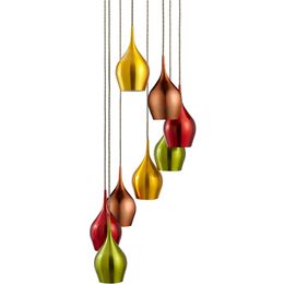 Searchlight H&auml;ngeleuchte "H&auml;ngeleuchte Vibrant, 8-flammig", silber (chrom), 8, &Oslash; 36cm H: 170cm, 1 Stk., Leuchten, Metallic-Glanzeffekt, H&auml;ngeleuchte