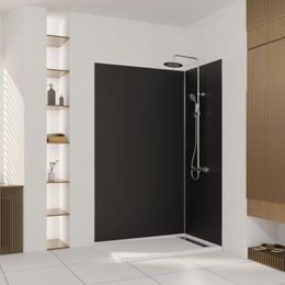 Duschr&uuml;ckwand MARWELL "Urbanox", schwarz, B:180cm H:210cm, Aluminium, Spritzschutzw&auml;nde, Set bestehend aus: 2 Paneele 90 x 210 cm