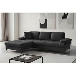 Sit & More Ecksofa SIT & MORE "Morris Jubi, Recamiere, Breite 247 cm", schwarz, B:247cm H:83cm T:171cm, Sofas, Ecksofa, mit Armteilfunktion,, wahlweise mit Schlaffunktion