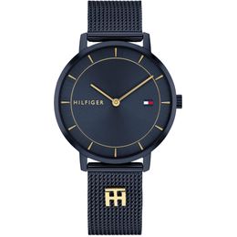 Quarzuhr Tommy Hilfiger "TEA", blau (dunkelblau), Armbanduhren, Damen, Quarzuhr, Armbanduhr, Damenuhr, Edelstahlarmband, analog