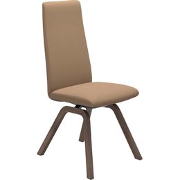 Polsterstuhl stressless "Laurel", braun (sand dinamica, walnuss), B:49cm H:105cm T:60cm, Microfaser DINAMICA (88% Polyester, 12% Polyurethan), St&uuml;hle, Polsterstuhl, High Back, Gr&ouml;&szlig;e M, mit schr&auml;ggestellten Beinen in Walnuss