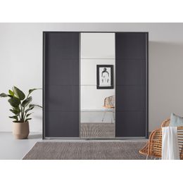 Schwebet&uuml;renschrank Rauch "Kleiderschrank Schrank Garderobe OTELI inkl. 3 Innenschubladen", grau (graumetallic), B:211cm H:233cm T:68cm, Holzwerkstoff, Schr&auml;nke, Schwebet&uuml;renschrank, inkl. Passepartout optional mit Beleuchtung MADE IN GERMANY