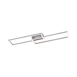 JUST LIGHT Deckenleuchte "Ls-MAXI", silber (edelstahlfarben), 2, H: 8cm, 1 Stk., Leuchten, RGB+tunable white, Infrarot inkl., Fernbedienung, Smarthome f&auml;hig, Deckenleuchte
