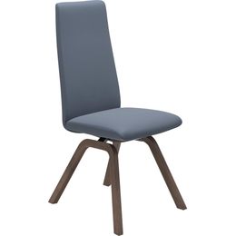 Polsterstuhl stressless "Laurel", blau (sparrow blau paloma, walnuss), B:49cm H:105cm T:60cm, Leder PALOMA: PALOMA ist ein durchgef&auml;rbtes Semianilin-M&ouml;belleder mit nat&uuml;rlicher Narbung., St&uuml;hle, Polsterstuhl, High Back, Gr&ouml;&szlig;e M, mit schr&auml;ggestellten Beinen in Walnuss