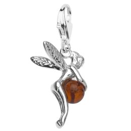 Kettenanh&auml;nger OSTSEE-SCHMUCK "OSTSEE-SCHMUCK Charm-Einh&auml;nger Elfe Charm-Einh&auml;nger Elfe", wei&szlig;, Schmuckanh&auml;nger, Damen, 28 x 9mm, Silber 925 (Sterlingsilber), 1,6 g, Kettenanh&auml;nger