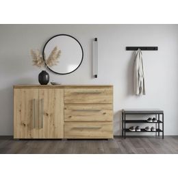 Kombikommode Home Affaire "Bali", beige (artisan, oak, nachbildung), B:169cm H:92cm T:50cm, Holzwerkstoff, Kunststoff, Sideboards, Kombikommode, mit Melamin-Oberfl&auml;che