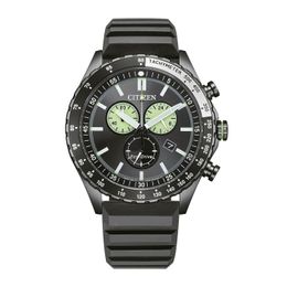 Chronograph Citizen "Eco-Drive Sports Chrono", schwarz, grau, Armbanduhren, Herren, Chronograph, Armbanduhr, Solar, Herrenuhr, Silikonarmband, analog, Big Date