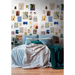Livingwalls Fototapete LIVING WALLS "THE WALL III Bilderwand Tapete Motivtapete Abstrakt Comic", bunt (bunt,wei&szlig;), B:2,8m H:0,02m L:1,59m, Vlies, Tapeten, Vliestapete Retro f&uuml;r Schlafzimmer K&uuml;che Wohnzimmer Bilderwand Design