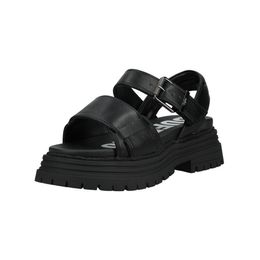Riemchensandale Buffalo "Buffalo Sandalen Lederimitat", Damen, Gr. 37, schwarz, Lederimitat, Schuhe Riemchensandale