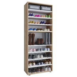 Schuhschrank Vcm "XXL Holz Gro&szlig;er Schuhschrank Schuhregal Lona 9", braun (sonoma, eiche), B:70cm T:37cm, Obermaterial: 100% Holz Wood., Schr&auml;nke, Schuhschrank