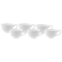 Villeroy & Boch Tasse VILLEROY & BOCH "Caf&eacute; au lait Royal 400 ml 6er Set wei&szlig;", wei&szlig;, Porzellan, Trinkgef&auml;&szlig;e, Tasse