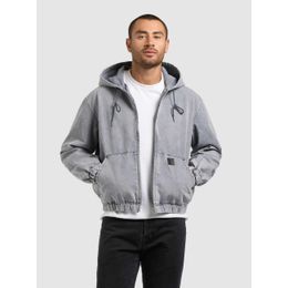 Blouson Khujo "DARREL", Herren, Gr. L, grau, Canvas, 100% Baumwolle, regular fit h&uuml;ftlang, eingesetzt elastischer Bund mit Gummizug, Jacken Blouson