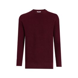 Rundhalspullover FELIX HARDY "Pullover mit Rundhalsausschnitt", Herren, Gr. M, bordeaux, 100% Baumwolle, Pullover Rundhalspullover