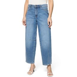 Regular-fit-Jeans Zero "Damen fit Jeans mit Waschung", Damen, Gr. 36, Normalgr&ouml;&szlig;en, middle blau denim, Denim/Jeans, Obermaterial: 94% Baumwolle, 5% Baumwolle, 1% Elasthan; Futter: 35% Polyester, 65% Baumwolle, unifarben, figurbetont, Jeans