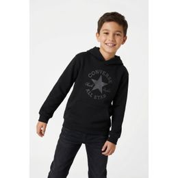 Kapuzensweatshirt Converse "CNVB DISSECTED CHUCK RLX FIT F", Jungen, Gr. 128, schwarz (schwarz, schwarz matter), Obermaterial: 60% Baumwolle, 40% Polyester, normal, Rundhals, Sweatshirts, f&uuml;r Kinder