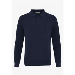 Polokragenpullover FELIX HARDY "Pullover mit Polo-Kragen", Herren, Gr. M, navy, 100% Baumwolle, Pullover