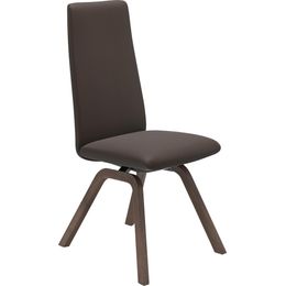 Polsterstuhl stressless "Laurel", braun (braun batick, walnuss), B:49cm H:105cm T:60cm, Leder BATICK: BATICK ist ein leicht korrigiertes, durchgef&auml;rbtes und genarbtes M&ouml;belleder, bei dem die meisten Unebenheiten und Spuren in der Regel entfernt wurden., St&uuml;hle, Polsterstuhl, High Back, Gr&ouml;&szlig;e M, mit schr&auml;ggestellten Beinen in Walnuss