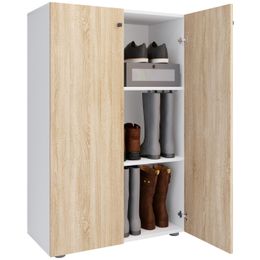 Schuhschrank Vcm "Holz Schuhschrank Schuhregal Schuhkommode Lona 3", braun (wei&szlig;, sonoma, eiche), B:70cm T:39cm, Obermaterial: 100% Holz Wood., Schr&auml;nke, Schuhschrank