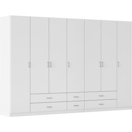 Dreht&uuml;renschrank Rauch "Kleiderschrank Garderobe GAMMA Breiten 91/136/181/226/271/315/360 cm", alpinwei&szlig;, griffe alu, B:315cm H:210cm T:54cm, Holzwerkstoff, Schr&auml;nke, Dreht&uuml;renschrank, mit Schubladen, verschiedene Griff-Varianten TOPSELLER MADE IN GERMANY