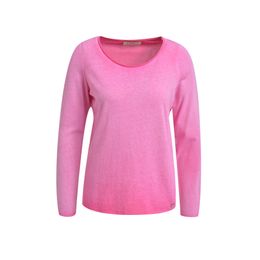 Smith & Soul Langarmshirt SMITH & SOUL, Damen, Gr. XS, fuchsia, Strick, Obermaterial: 50% Baumwolle, 50% Polyester, unifarben, regular fit normal, Rundhals, eingefasste Kante, Shirts Langarmshirt, tiefer Rundhals, regular fit