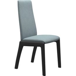 Polsterstuhl stressless "Laurel", blau (aqua dinamica, schwarz), B:57cm H:92cm T:59cm, Microfaser DINAMICA (88% Polyester, 12% Polyurethan), St&uuml;hle, Polsterstuhl, Low Back, Gr&ouml;&szlig;e L, mit abgerundeten Beinen in Schwarz