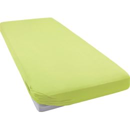 Spannbettlaken bellana "bellana exclusiv aus 100% Mako-Baumwolle, 150 g/m&sup2;, b&uuml;gelfrei", gr&uuml;n (moos), L:200cm, Mako-Jersey, Obermaterial: 100% Baumwolle, Bettlaken, Spannbettlaken, feinste Mako-Baumwolle, Spannbetttuch f&uuml;r Matratzen bis 25cm H&ouml;he