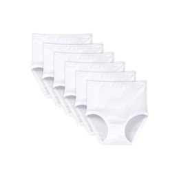 Slip Schiesser "Slip 6er Pack", Damen, Gr. L, wei&szlig;, Obermaterial: 100% Baumwolle CO., Unterhosen Slip