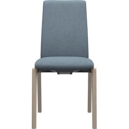 Polsterstuhl stressless "Laurel", blau (light blau dinamica, eiche gekalkt), B:57cm H:92cm T:59cm, Microfaser DINAMICA (88% Polyester, 12% Polyurethan), St&uuml;hle, Polsterstuhl, Low Back, Gr&ouml;&szlig;e M, mit abgerundeten Beinen in Eiche gekalkt