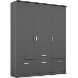 Kleiderschrank Rauch "Kleiderschrank Schrank Garderobe deckenhoher Schrank BREMEN", grau (graumetallic), B:136cm H:199cm T:58cm, Holzwerkstoff, Schr&auml;nke, Kleiderschrank, in vielen Farbvariationen, inkl. Kranzblende MADE IN GERMANY