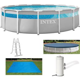 Framepool Intex "&raquo;Clearview Prism Frame&trade;&laquo;", beige, H:1,07cm &Oslash;:422cm, Schwimmbecken, &Oslash;xH: 422x107 cm, massive Konstruktion aus pulverbeschichtetem Stahl