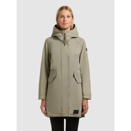 Kurzmantel Khujo "NIKA", Damen, Gr. S, reet gr&uuml;n, Twill, 100% Baumwolle, unifarben, regular fit h&uuml;ftlang, eingesetzt abgesteppte Kante, M&auml;ntel Kurzmantel