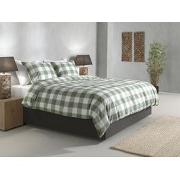 Bettw&auml;sche ZO HOME "Quattro-di-Lino", gr&uuml;n (moss gr&uuml;n), B/L: 135cm x 200cm, 1 Stk., 1 Stk., Renforc&eacute;, B/L: 80cm x 80cm, 1 Stk., Renforc&eacute;, Obermaterial: 100% Baumwolle, Bettw&auml;sche, Bettw&auml;sche, Bettw&auml;sche aus 100% Baumwolle, hochwertige Renforc&eacute;