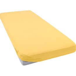 Spannbettlaken bellana "bellana exclusiv aus 100% Mako-Baumwolle, 150 g/m&sup2;, b&uuml;gelfrei", beige (weizen), L:200cm, Mako-Jersey, Obermaterial: 100% Baumwolle, Bettlaken, Spannbettlaken, feinste Mako-Baumwolle, Spannbetttuch f&uuml;r Matratzen bis 25cm H&ouml;he