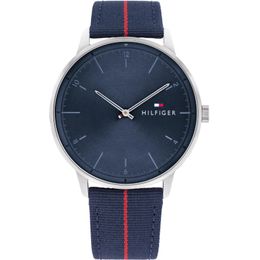 Quarzuhr Tommy Hilfiger "HENDRIX", blau (blau, rot), Armbanduhren, Damen, Quarzuhr, Armbanduhr, Herrenuhr, analog